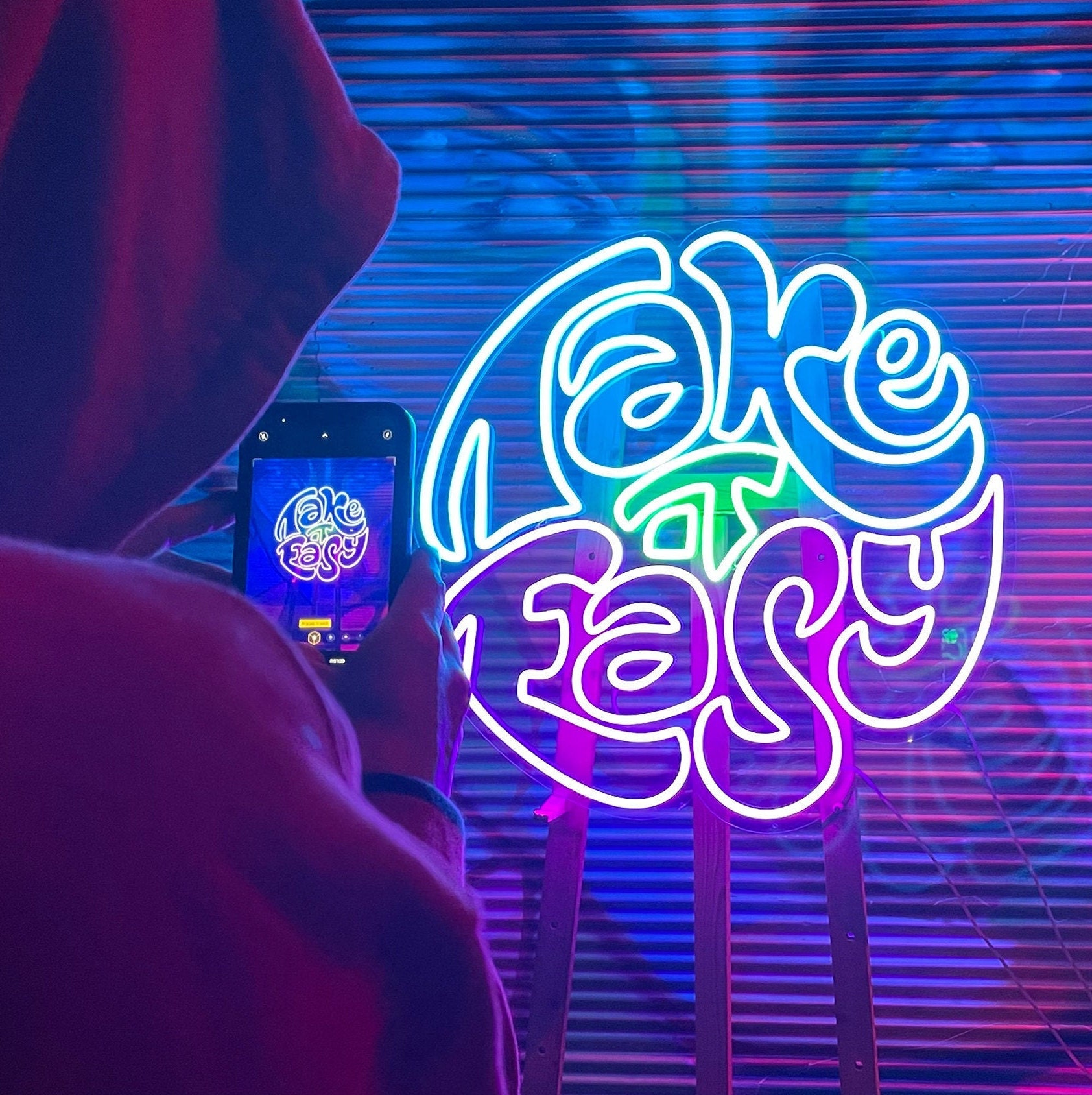 Take It Easy Neon Sign Neon Sign Light Neon Sign Bedroom | Etsy