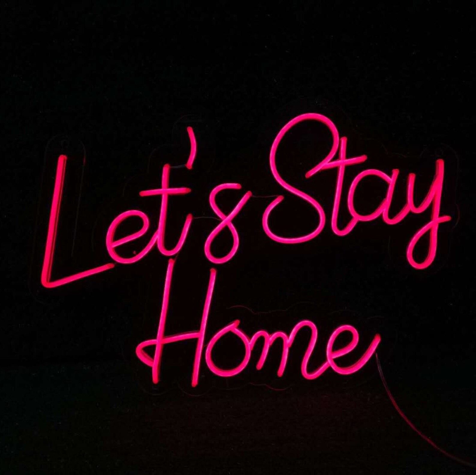 Lets Stay Home, Neon Sign, Signs, Neon Lights, Bedroom Wall Art, Living ...