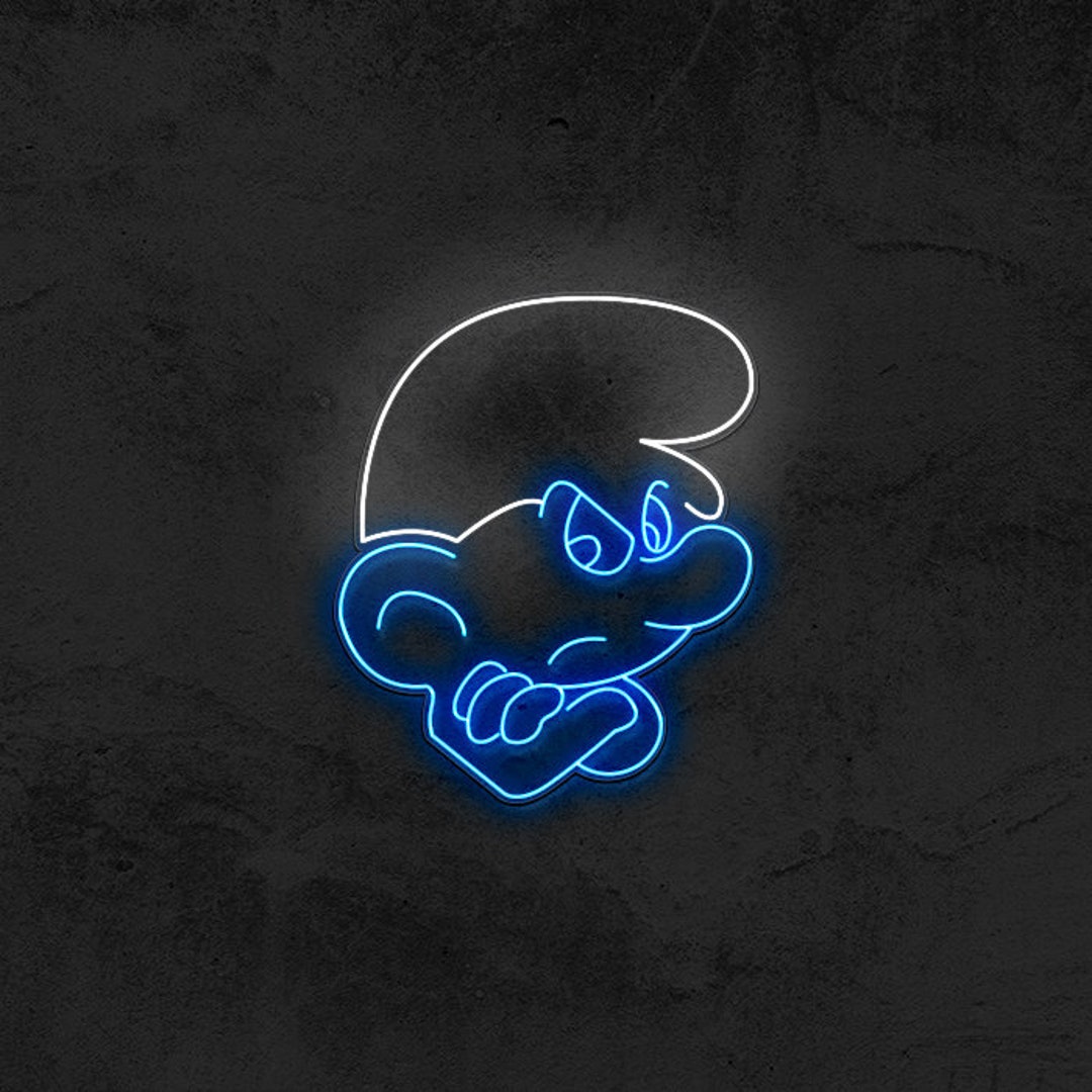 Smurf - Grouchy Neon Sign | Custom Neon Sign | Neon Light | Neon Sign ...