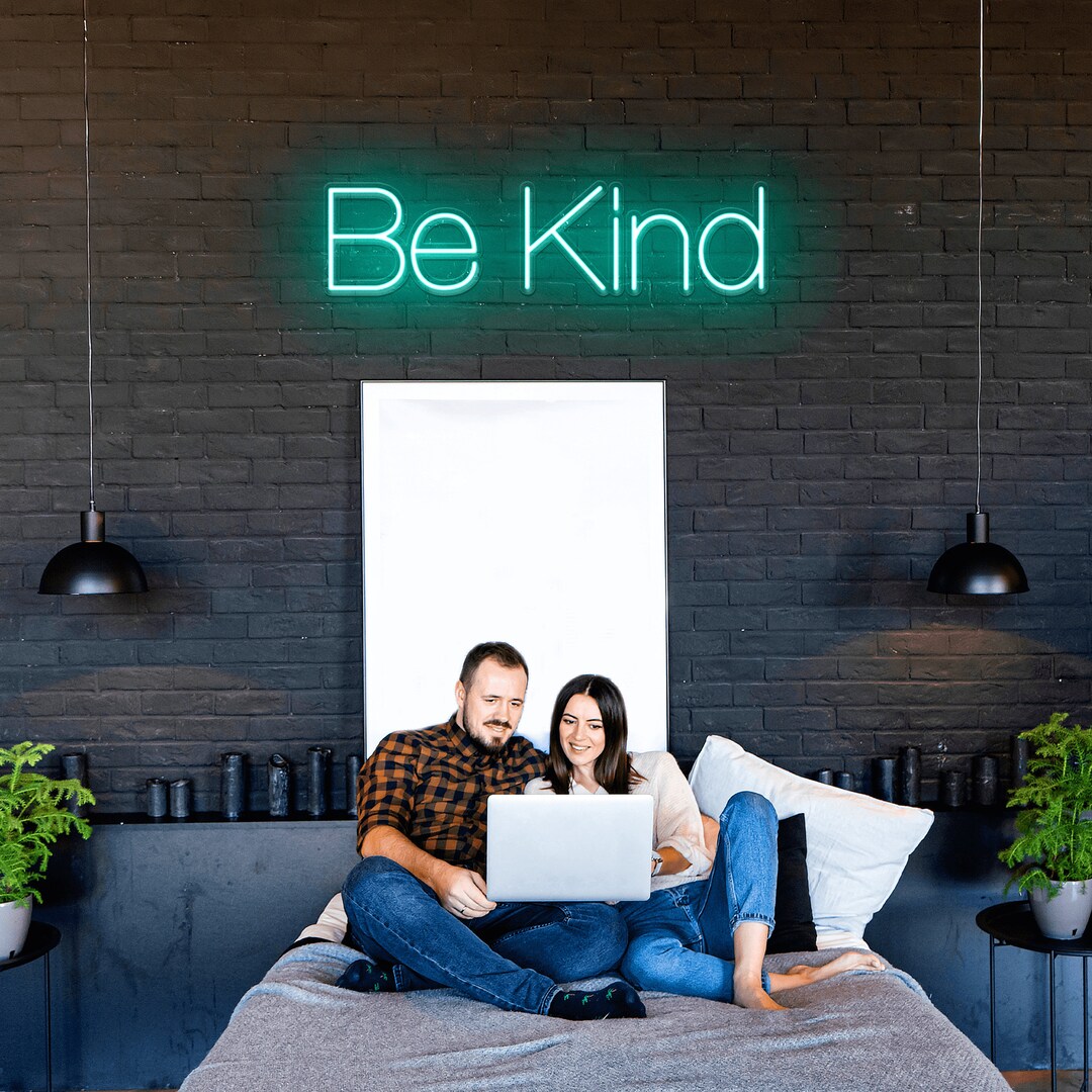 Be Kind Bedroom Neon Sign, Quote Wall Sign, Light up Sign, Neon Lights ...
