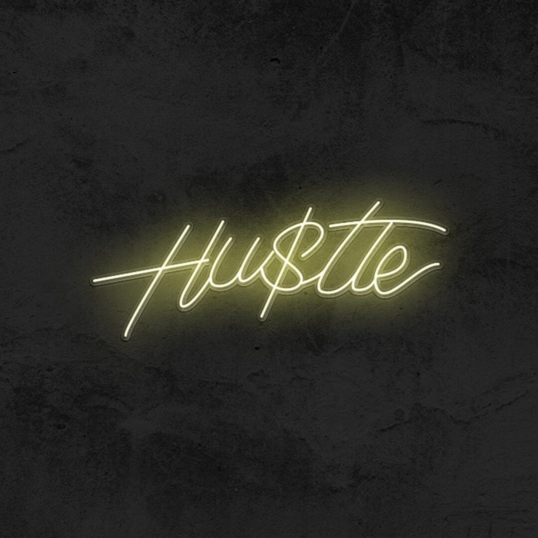 Hustle Neon Sign, Personalized Art, Wall Art, Neon Gift, Gift for Her ...