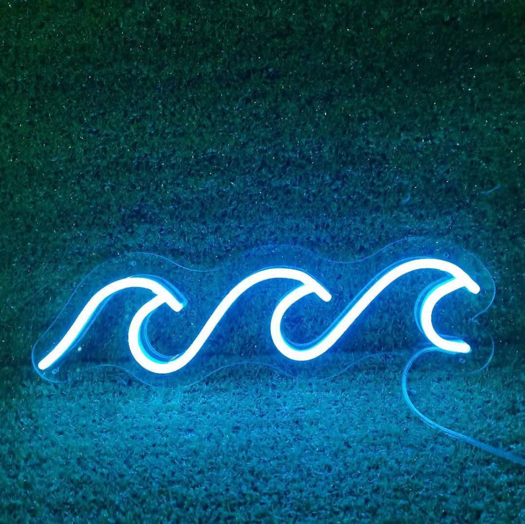 Wave Neon Sign, Surf Wall Art, Wall Art, Neon Gift, Gift for Him, Gift ...