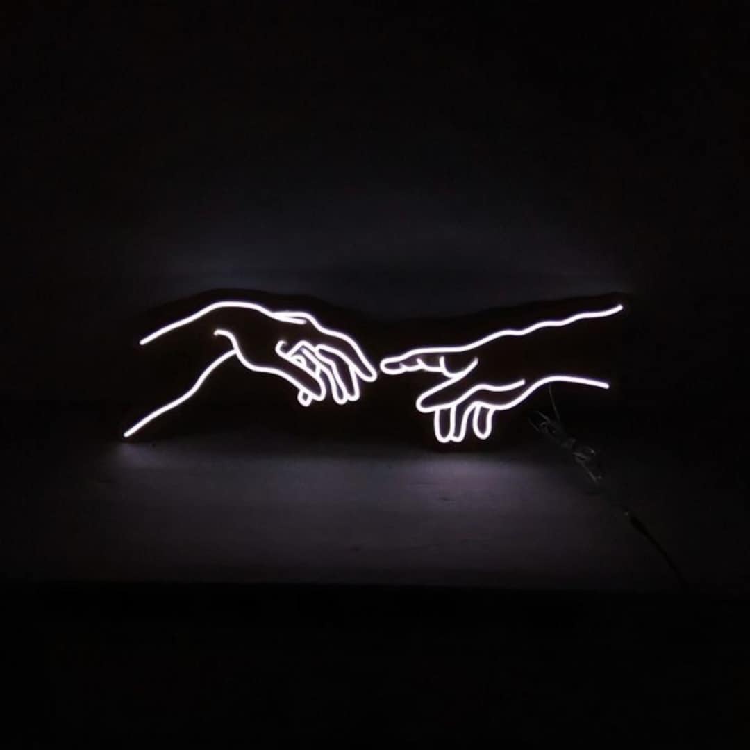 Reaching Hands - the Creation of Adam Neon Sign , I Make Costum Neon ...