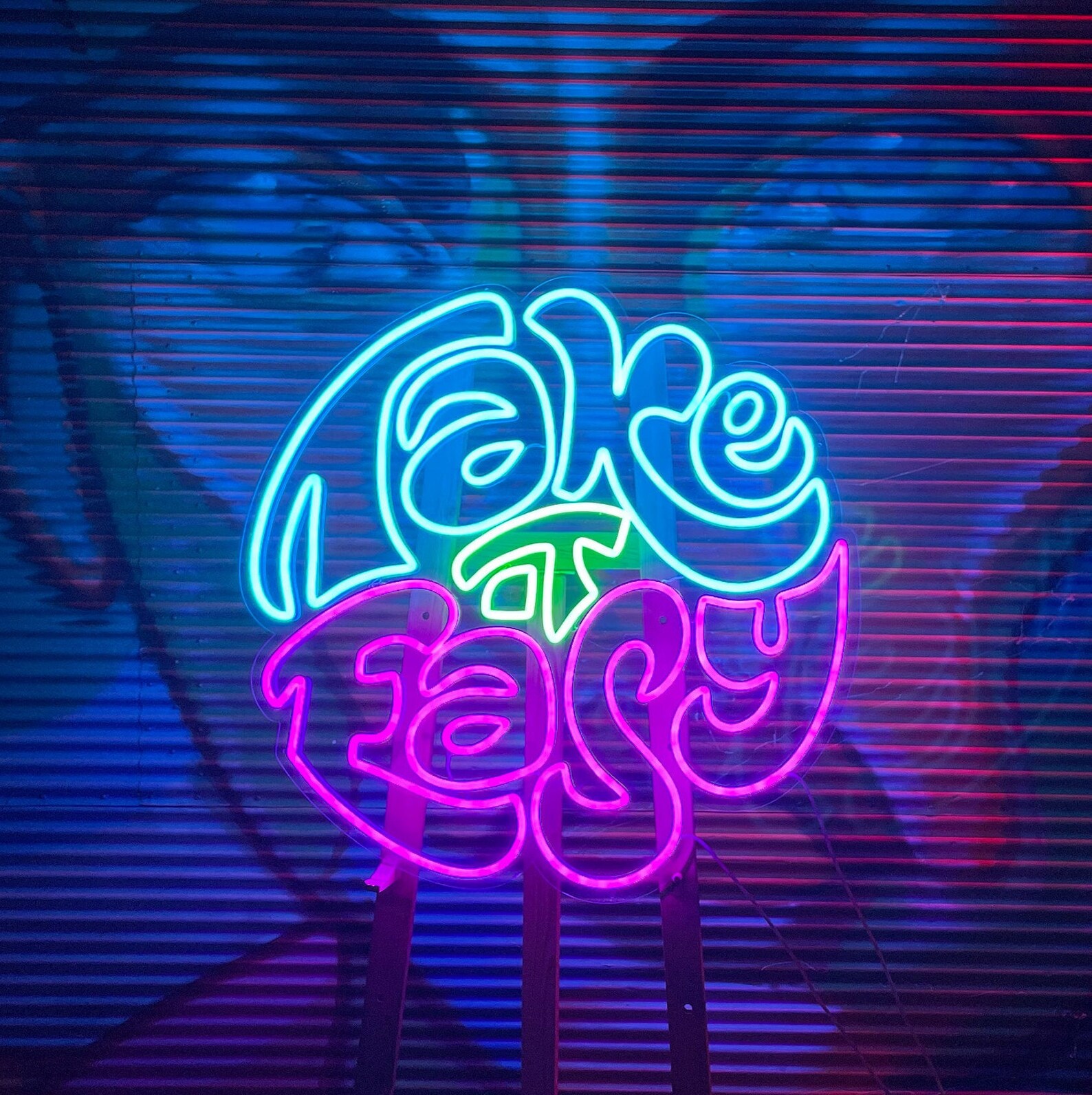 Take It Easy Neon Sign Neon Sign Light Neon Sign Bedroom | Etsy
