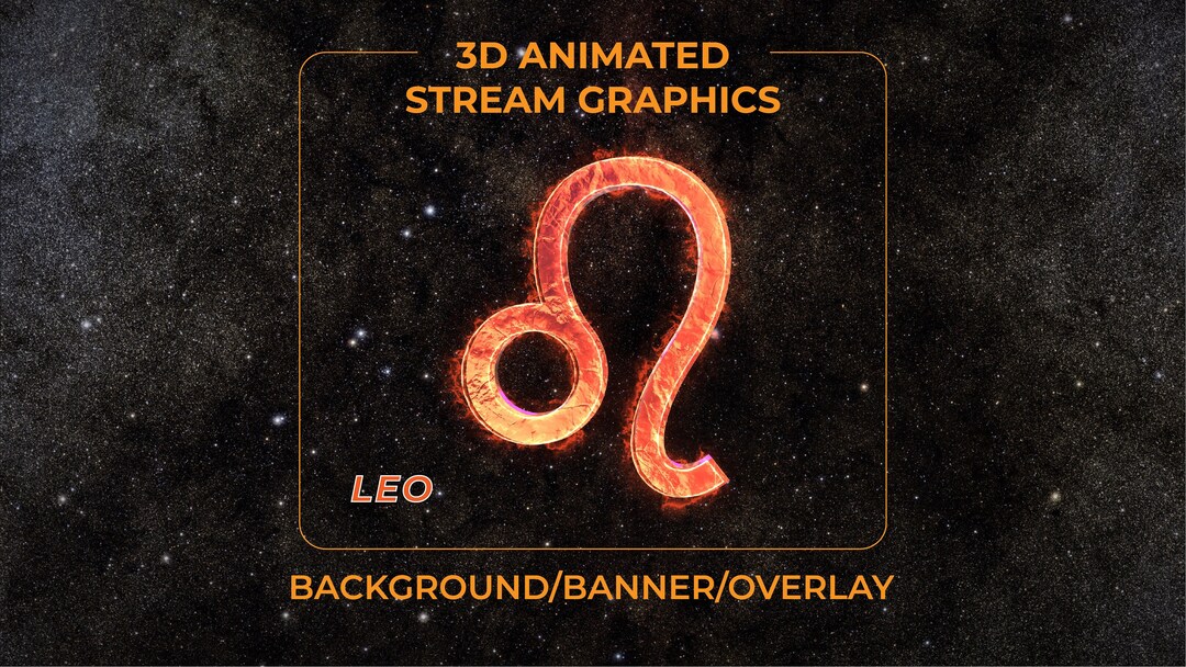 Leo/the Lion Animated Stream Graphics/elements.3d Astrology/horoscope ...