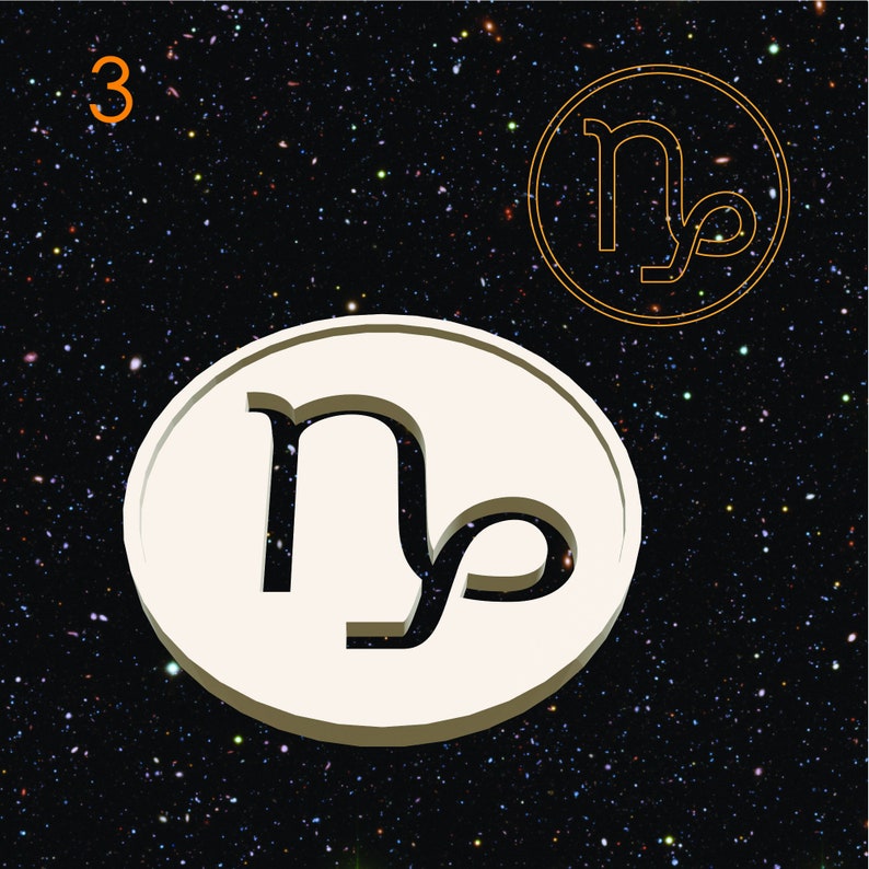 Capricorn/mountain Sea Goat 3D Astrology Horoscope Zodiac Symbol/stl ...