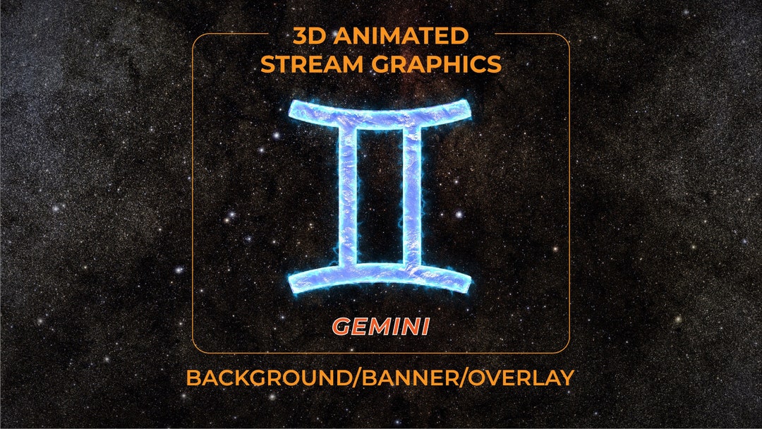 Gemini Animated Stream Graphics/elements.3d Astrology/horoscope/zodiac ...
