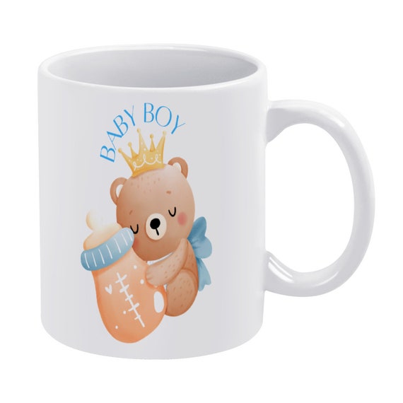 Baby Boy Blue Gender Reveal Coffee Mugs Customize Print Mug - Etsy