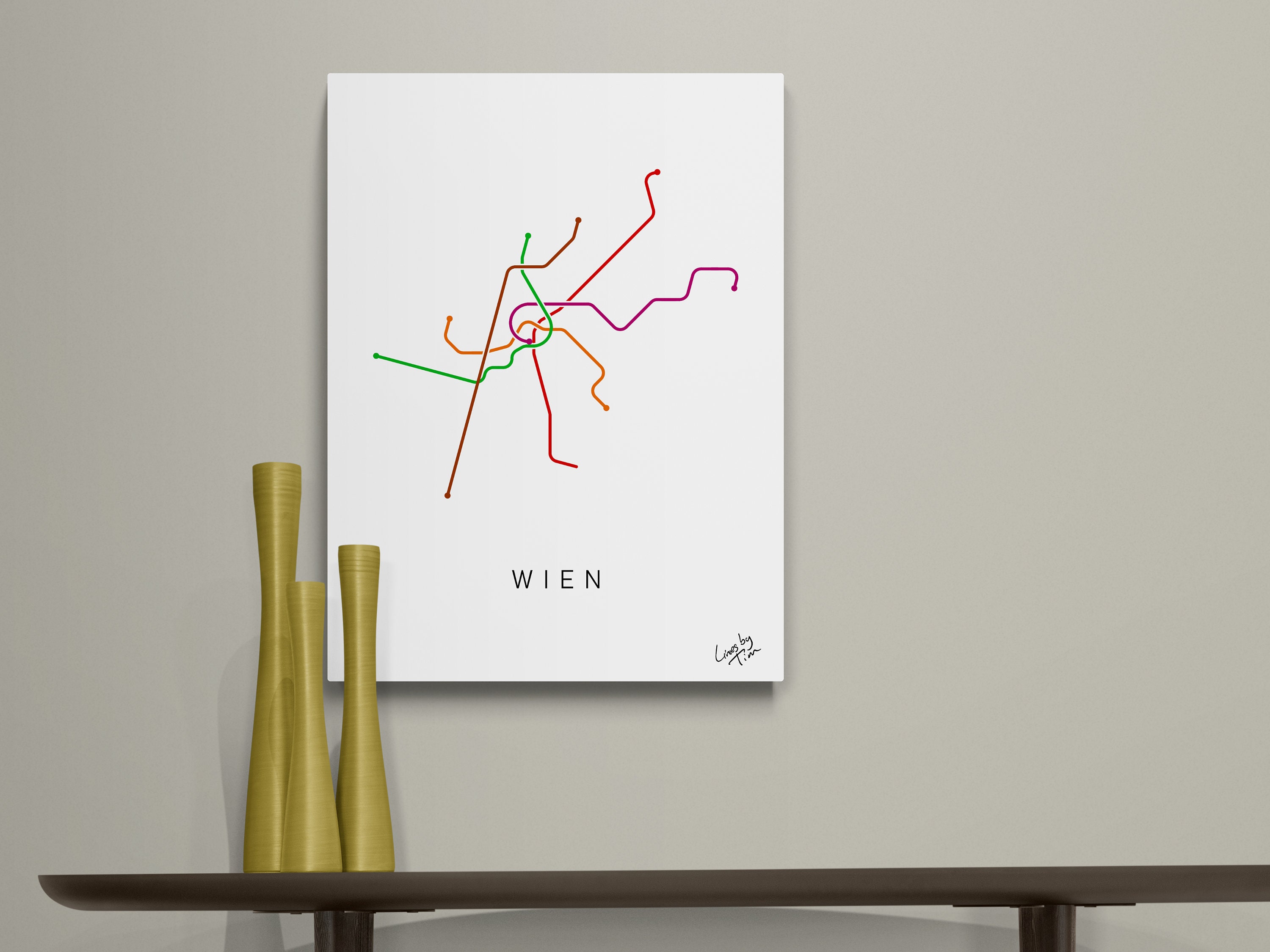 Wien (vienna) Metro Map as Minimal Line Art for Home Decoration - Etsy