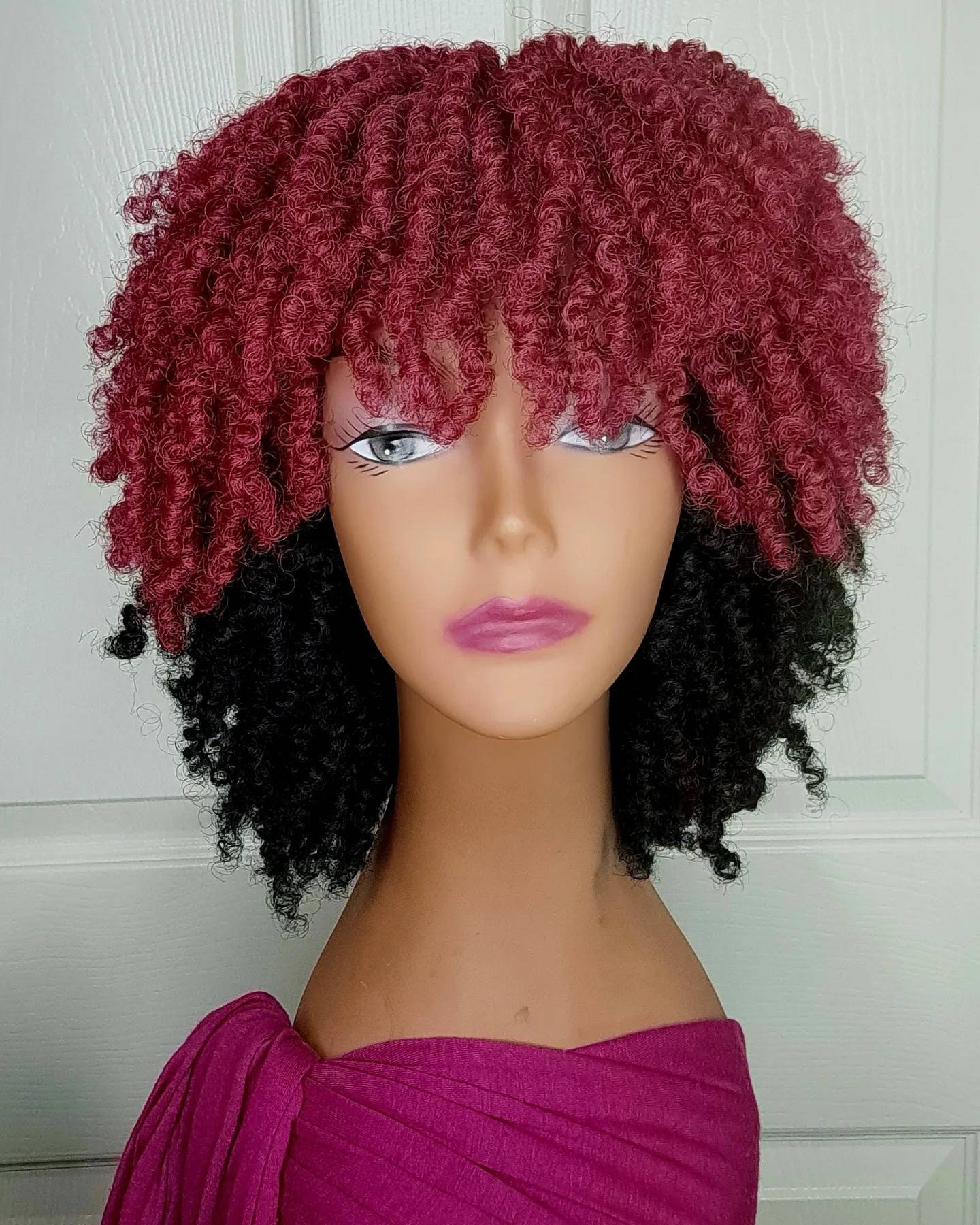 Spring Twist Wig With Bangs. Handmade Spring Twist Crochet Wig.passion ...