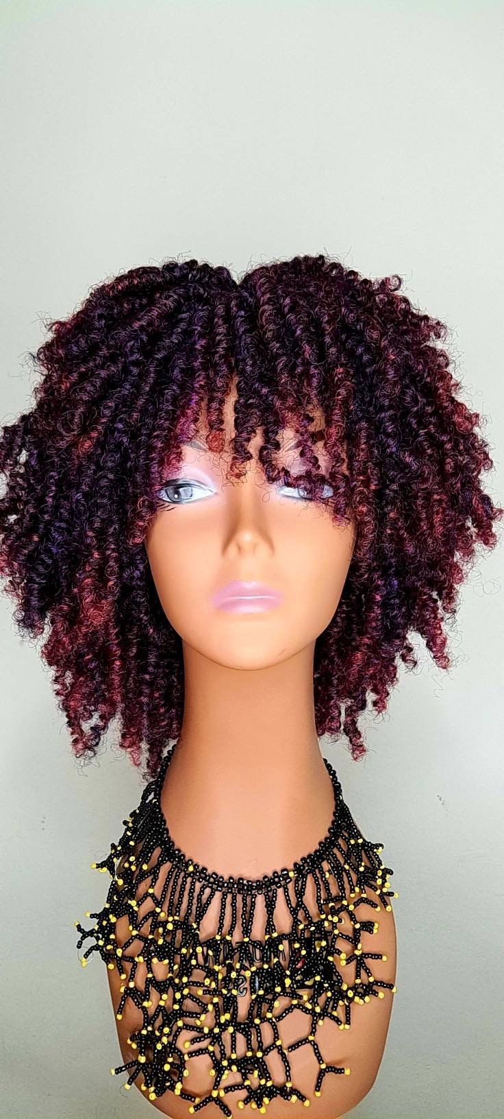 Spring Twist Wig With Bangs. Handmade Spring Twist Crochet Wig.passion ...