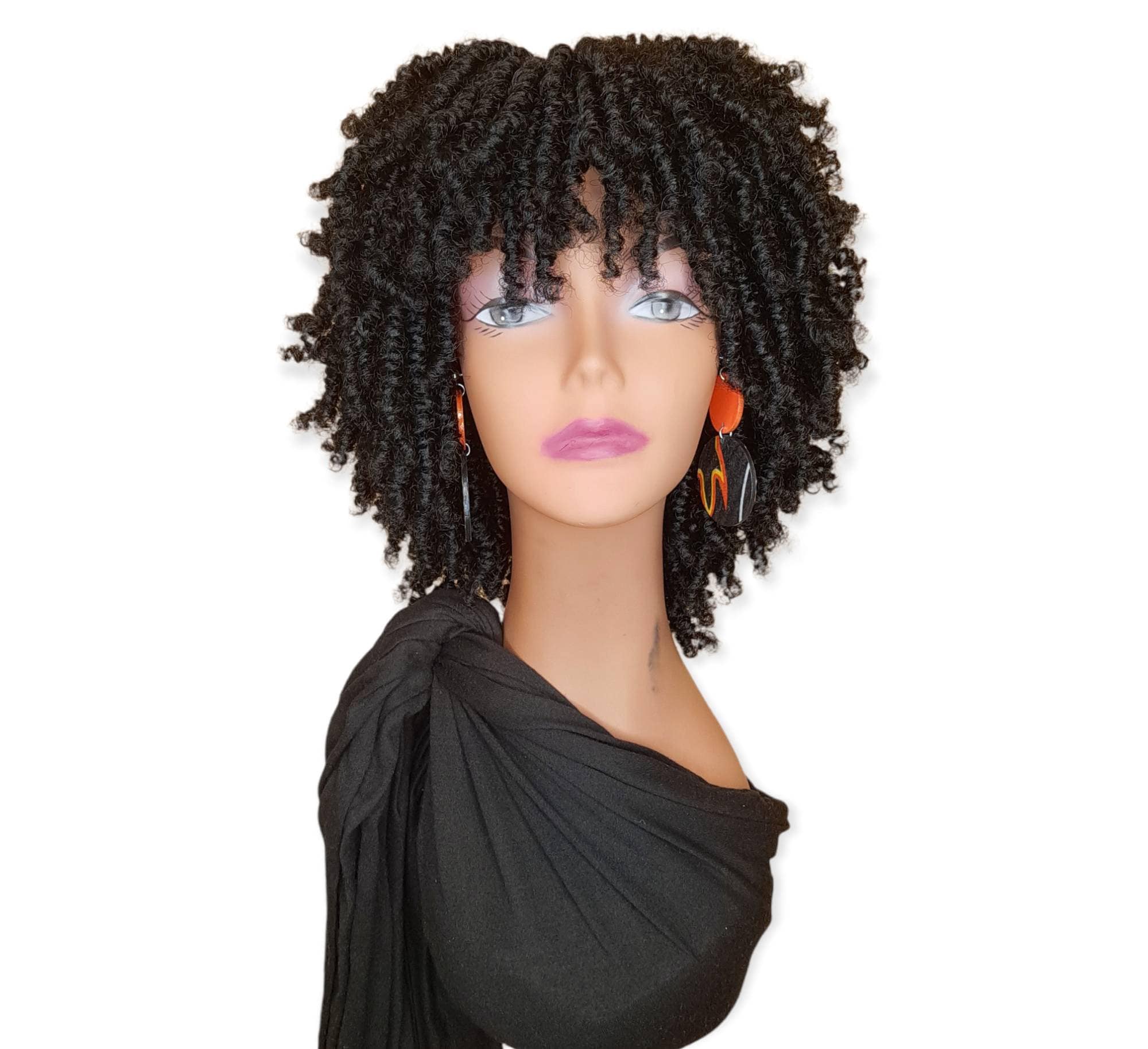 Spring Twist Wig With Bangs. Handmade Spring Twist Crochet Wig.passion ...