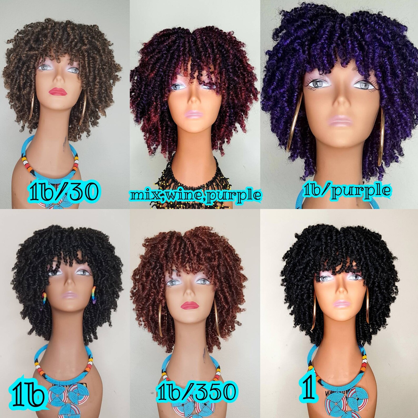 Spring Twist Wig With Bangs. Handmade Spring Twist Crochet | Etsy