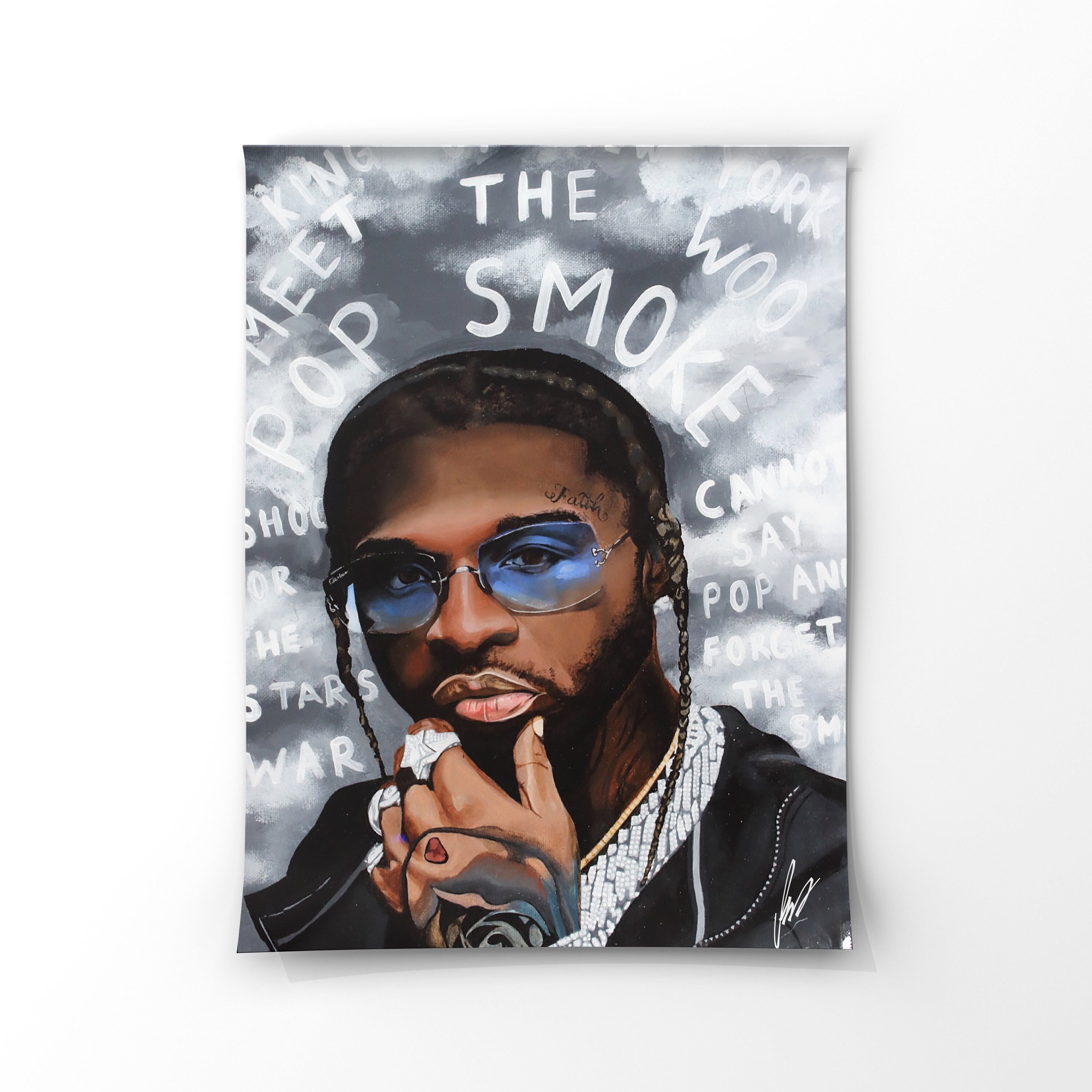 POP SMOKE Art Print by Izasart Pop Smoke Poster Rap Poster | Etsy