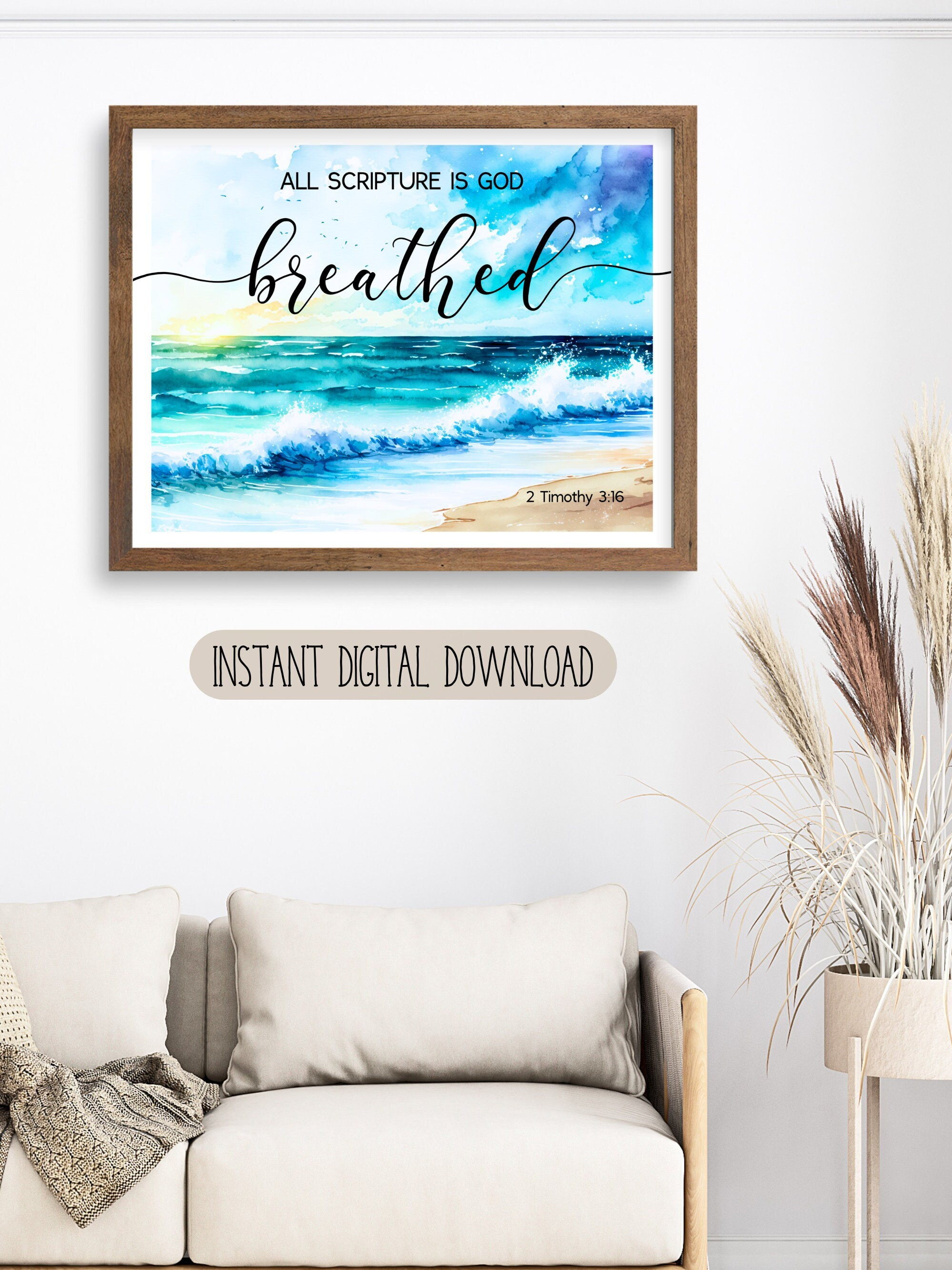 2 Timothy 3:16 All Scripture is God Breathed Mindful Watercolor ...