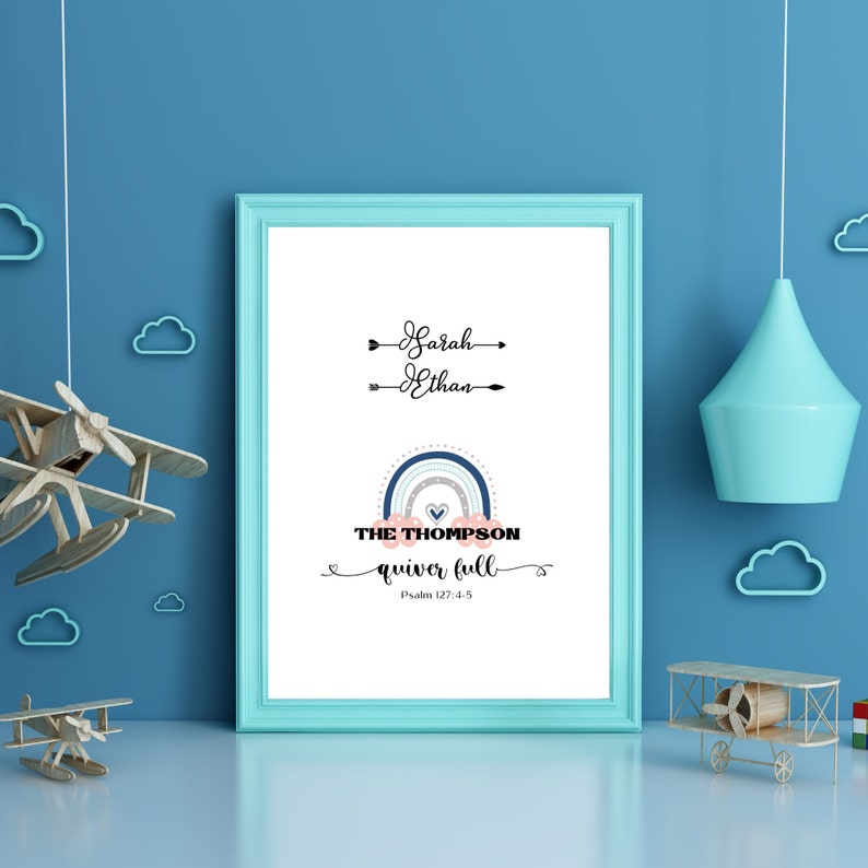 Personalised Bible Verse Psalm 127:4-5 Arrows Digital Art Print ...