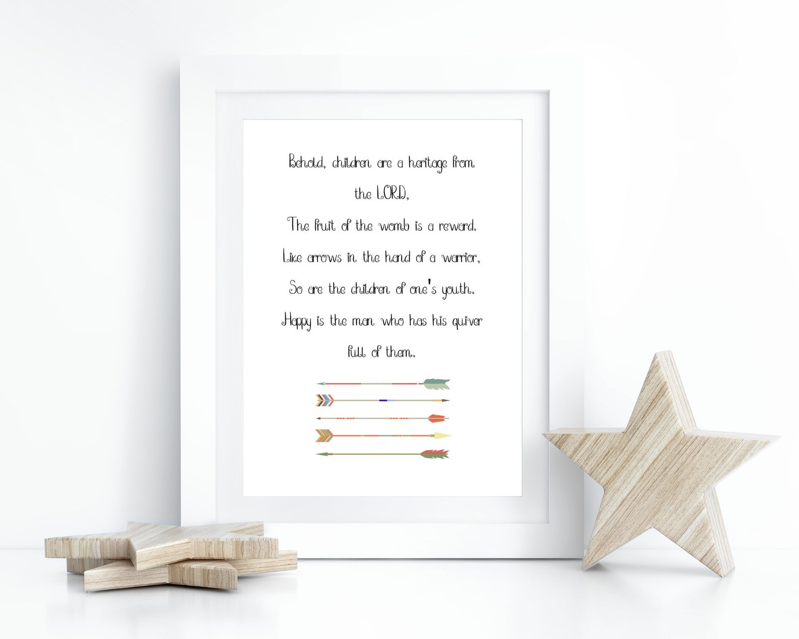 Children Are a Heritage, Arrows Watercolour Print, Psalm 127:3-5 ...