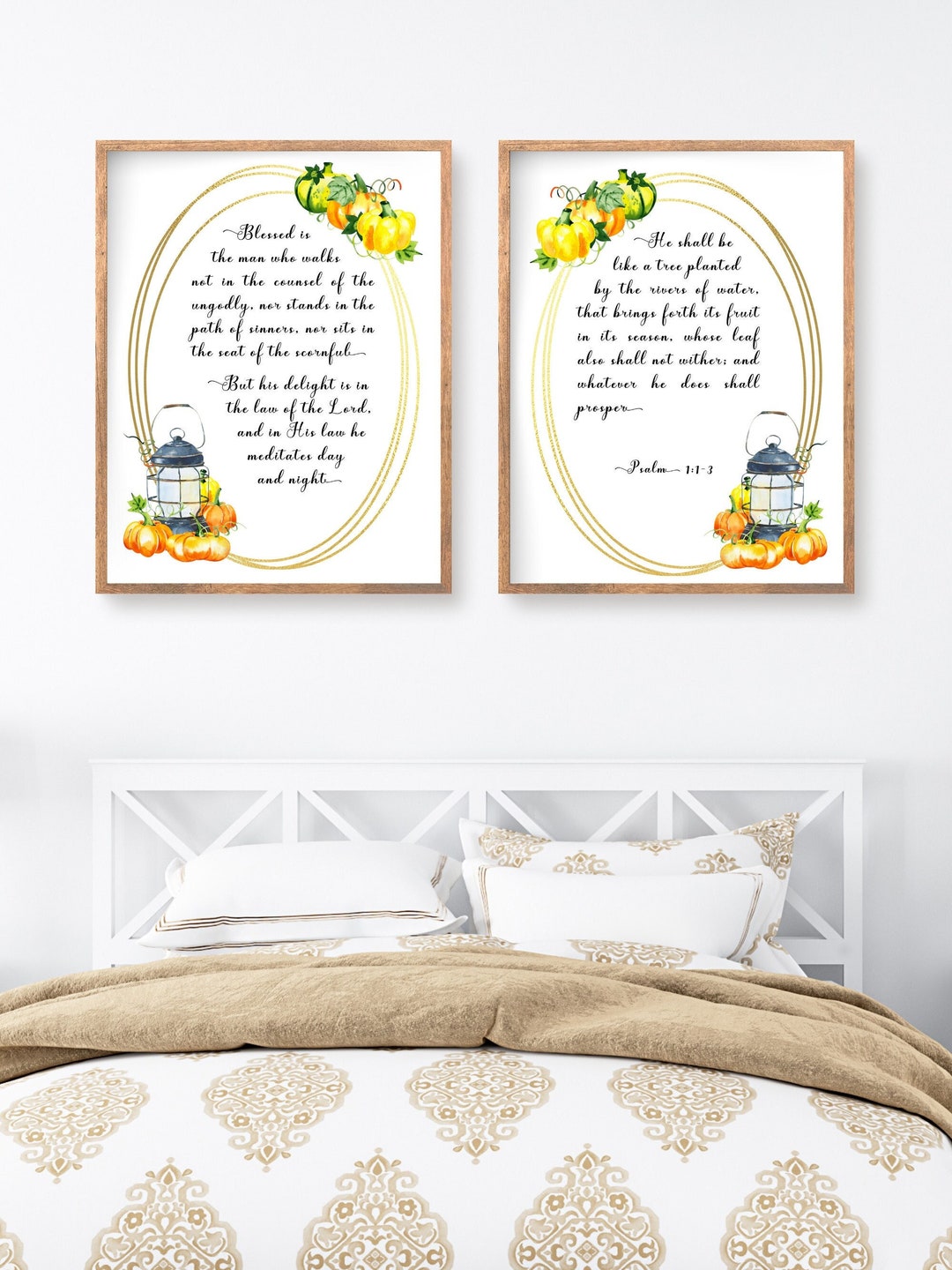 Fall Watercolour Bible Verse Wall Art Seasonal Décor Print Gift, Psalm ...
