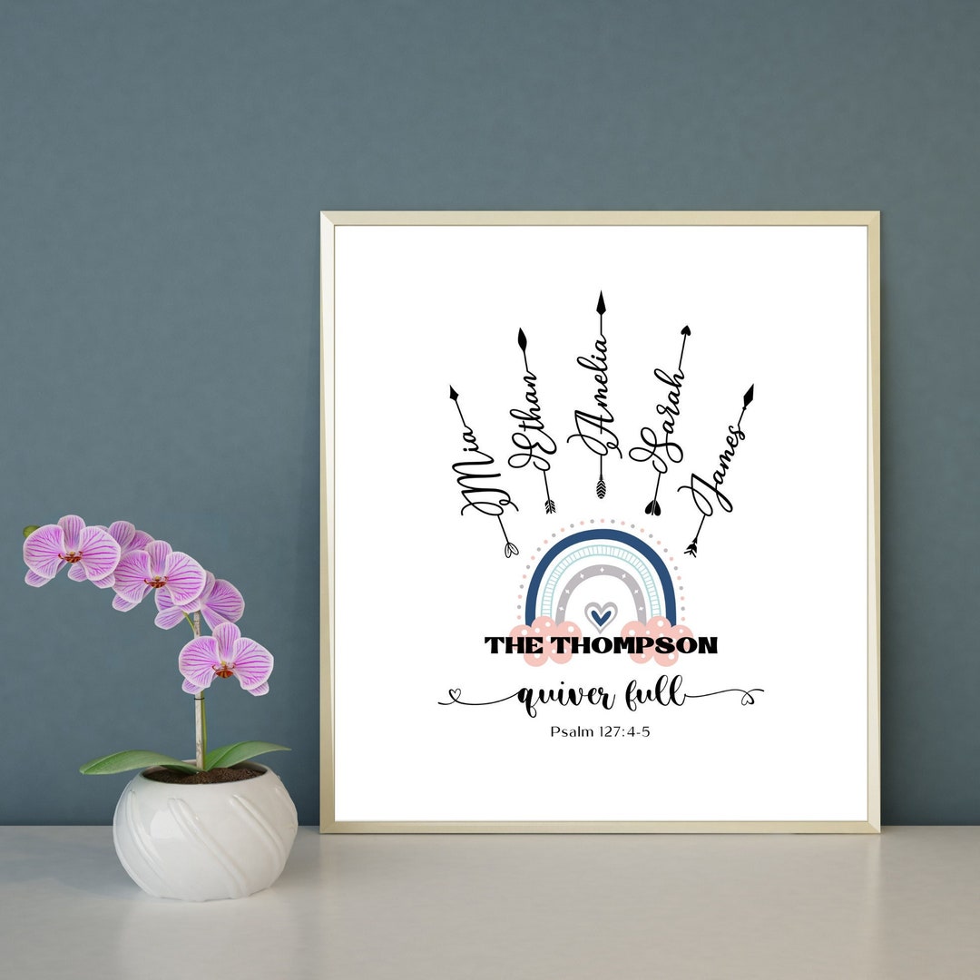 Personalised Bible Verse Psalm 127:4-5 Arrows Digital Art Print ...