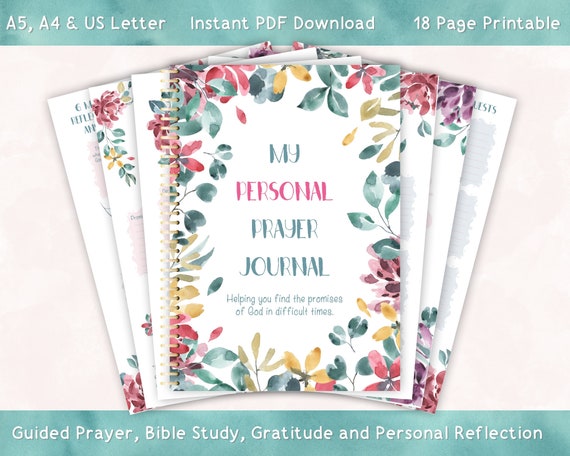 Printable Prayer Journal Personal Prayer Planner Bible Study | Etsy
