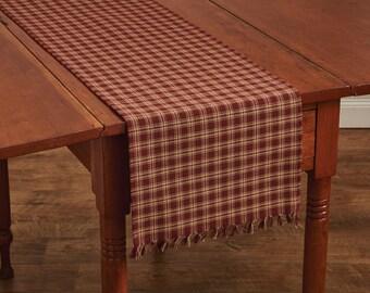 Blue Check Table Runner - Etsy