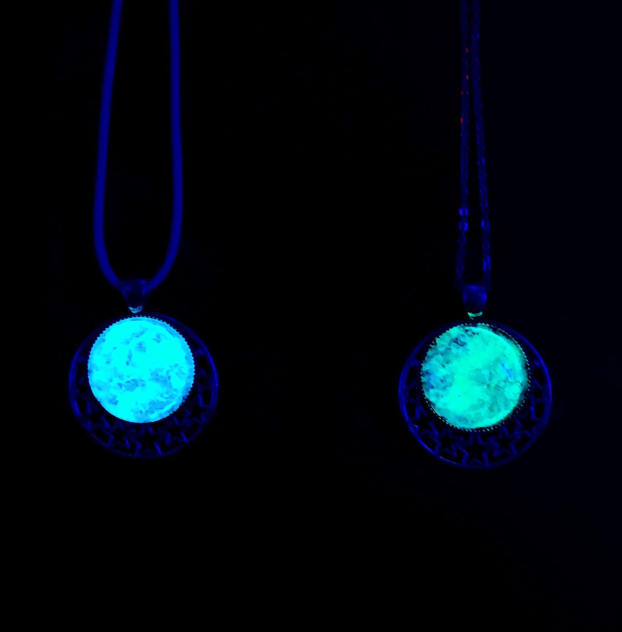 Moon Pendant Glow in the Dark Moon Necklace Unique | Etsy