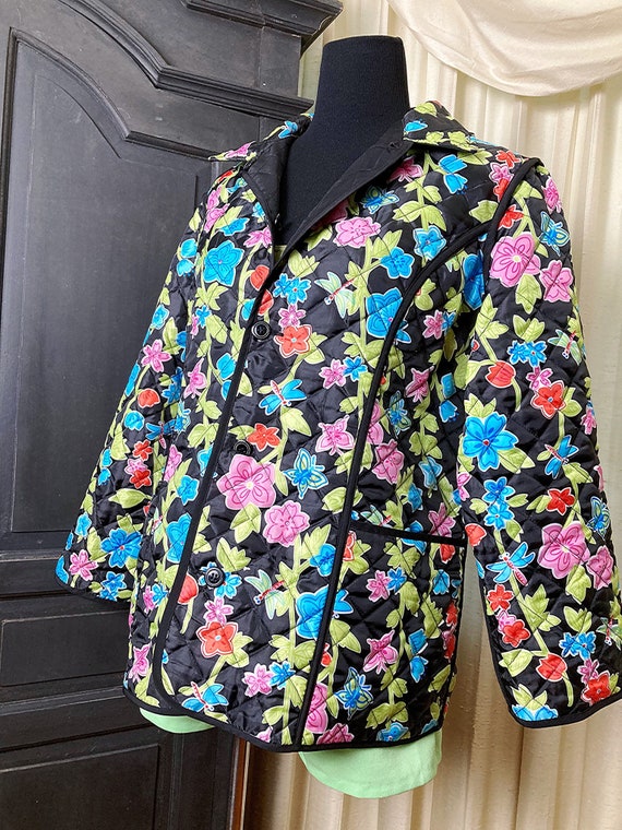 XL/ Y2K Vintage Reversible Quilted Jacket with Floral… - Gem