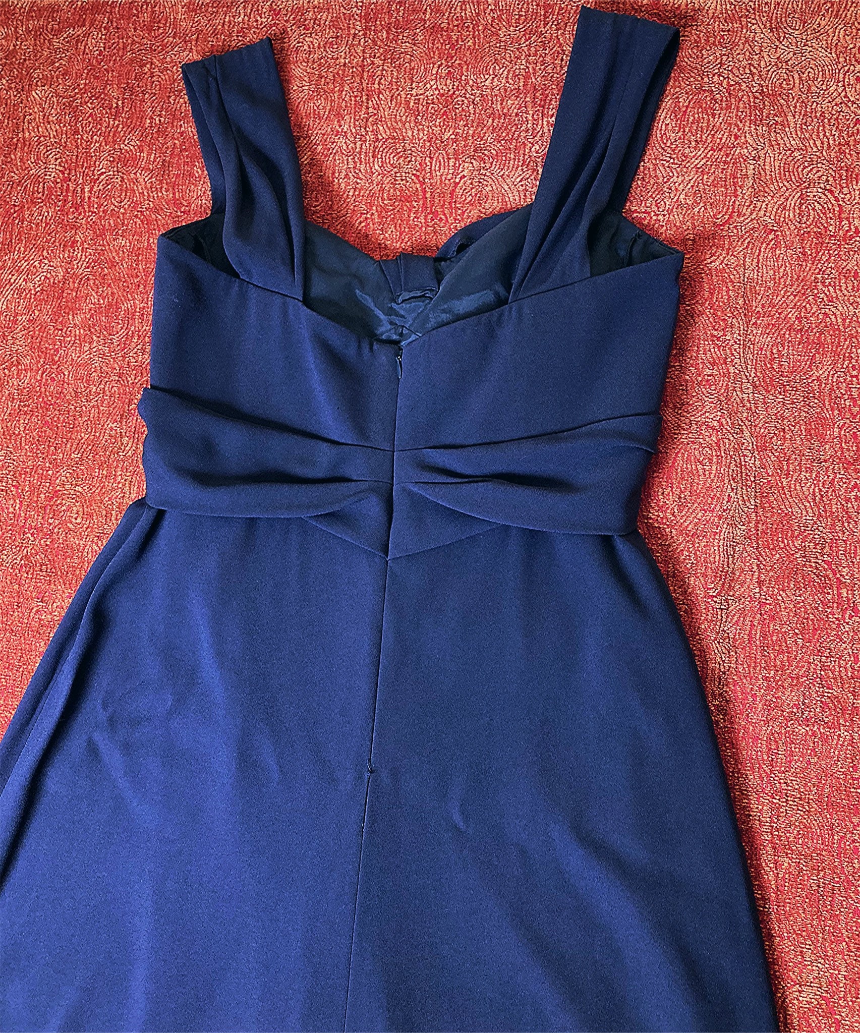 M/ Vintage Escada Midnight Blue Evening Gown, Sleeveless Draped Floor ...
