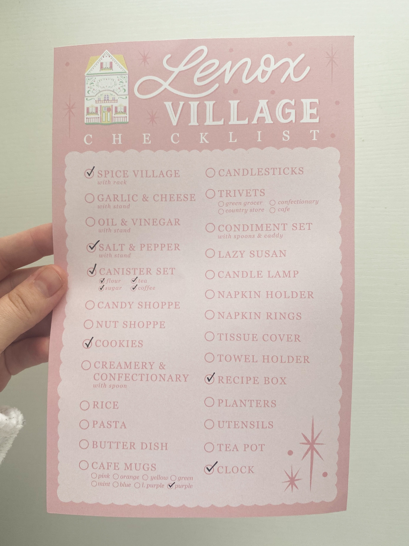 Lenox Village Collection Checklist | Digital Download - Etsy