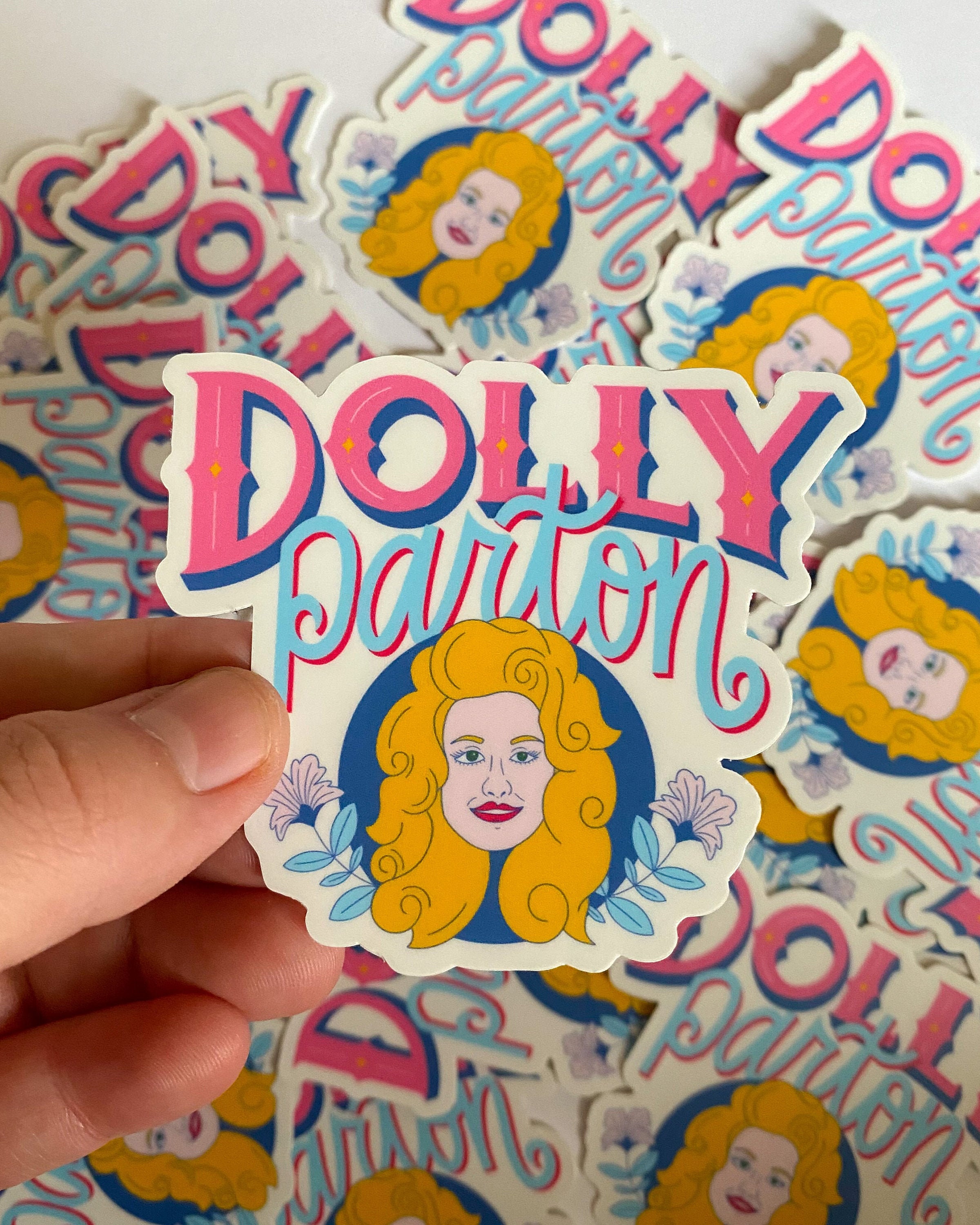 Dolly Parton Matte Sticker Hand-lettered and Illustrated - Etsy