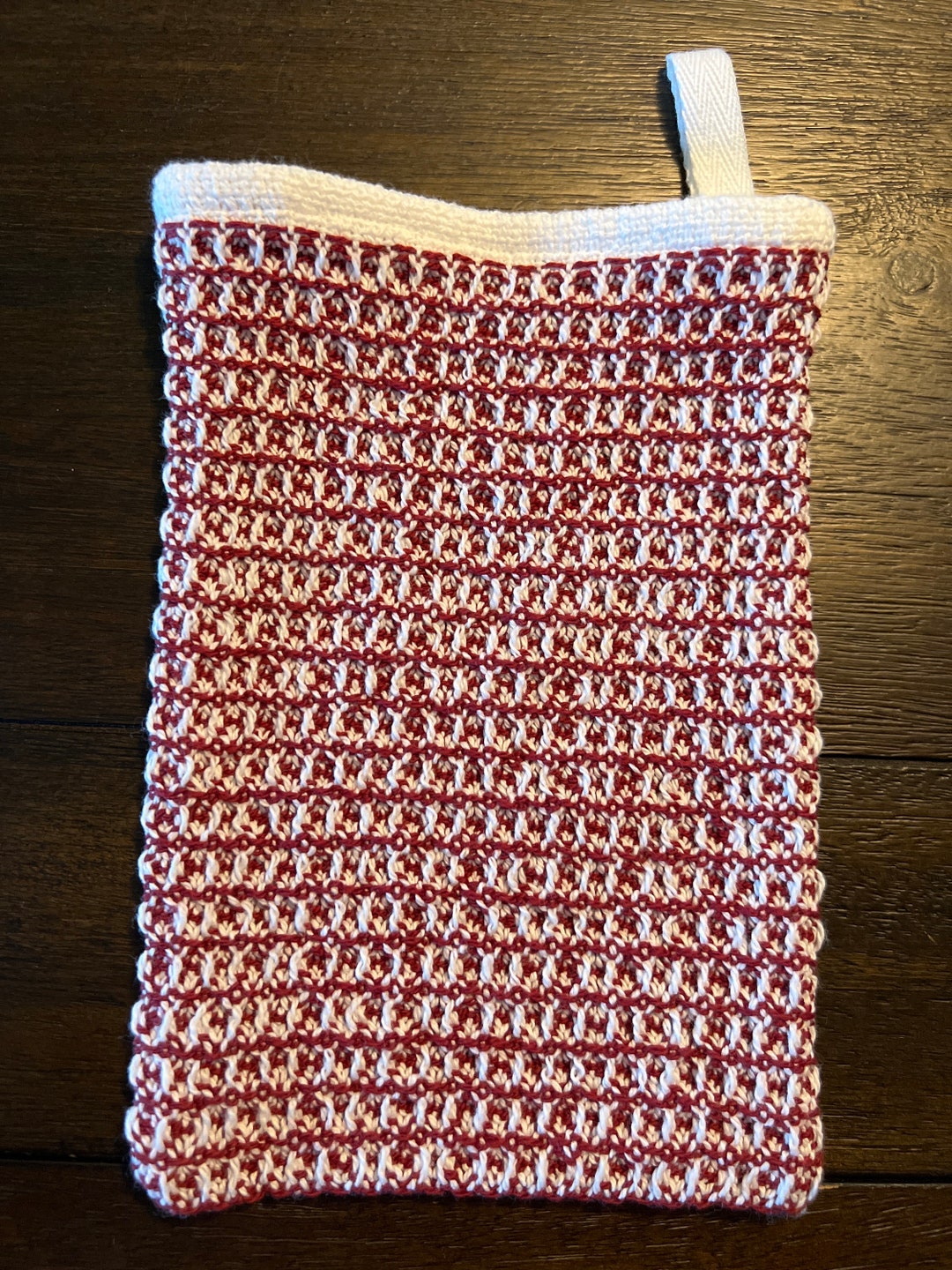 Hand Woven Waffle Weave Wash Mitt Wash Cloth With Hanging - Etsy