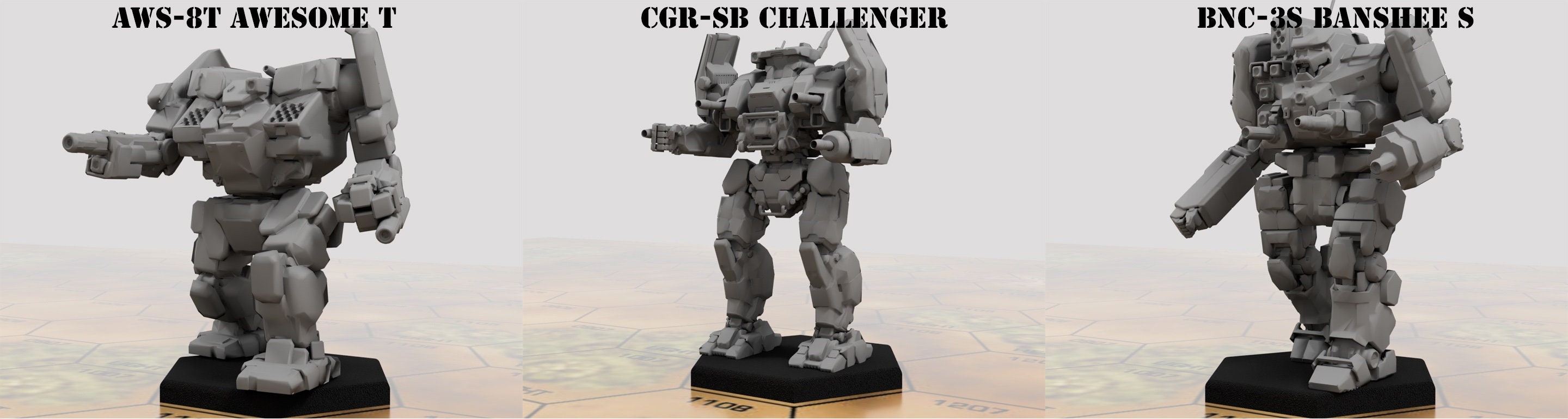 Battletech Miniatures - VARIANTS - Inner Sphere Mechs MWO Style - 3D ...