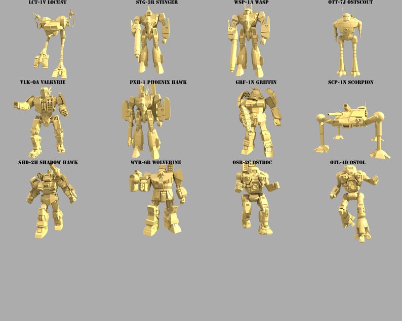 Battletech Miniatures Classic Unseen Designs 3D Printed on - Etsy UK