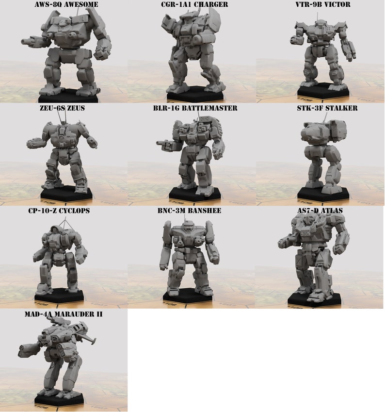 Battletech Miniatures TRO 3025 Inner Sphere Mechs MWO - Etsy Australia