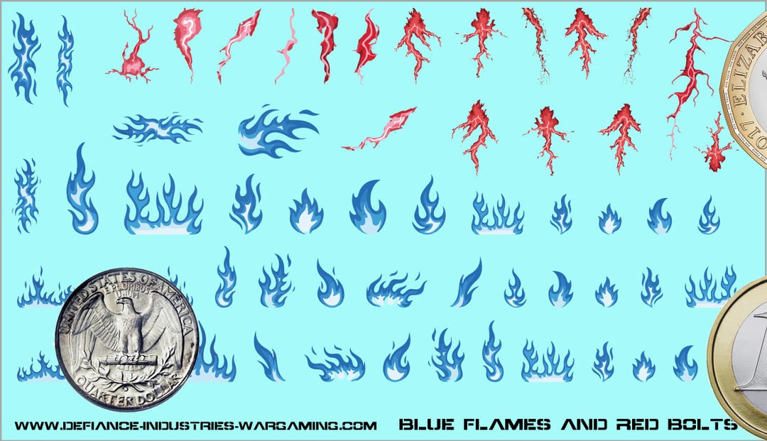Generic Markers - Nose Art - Blue Flames and Red Bolts | American Mecha ...