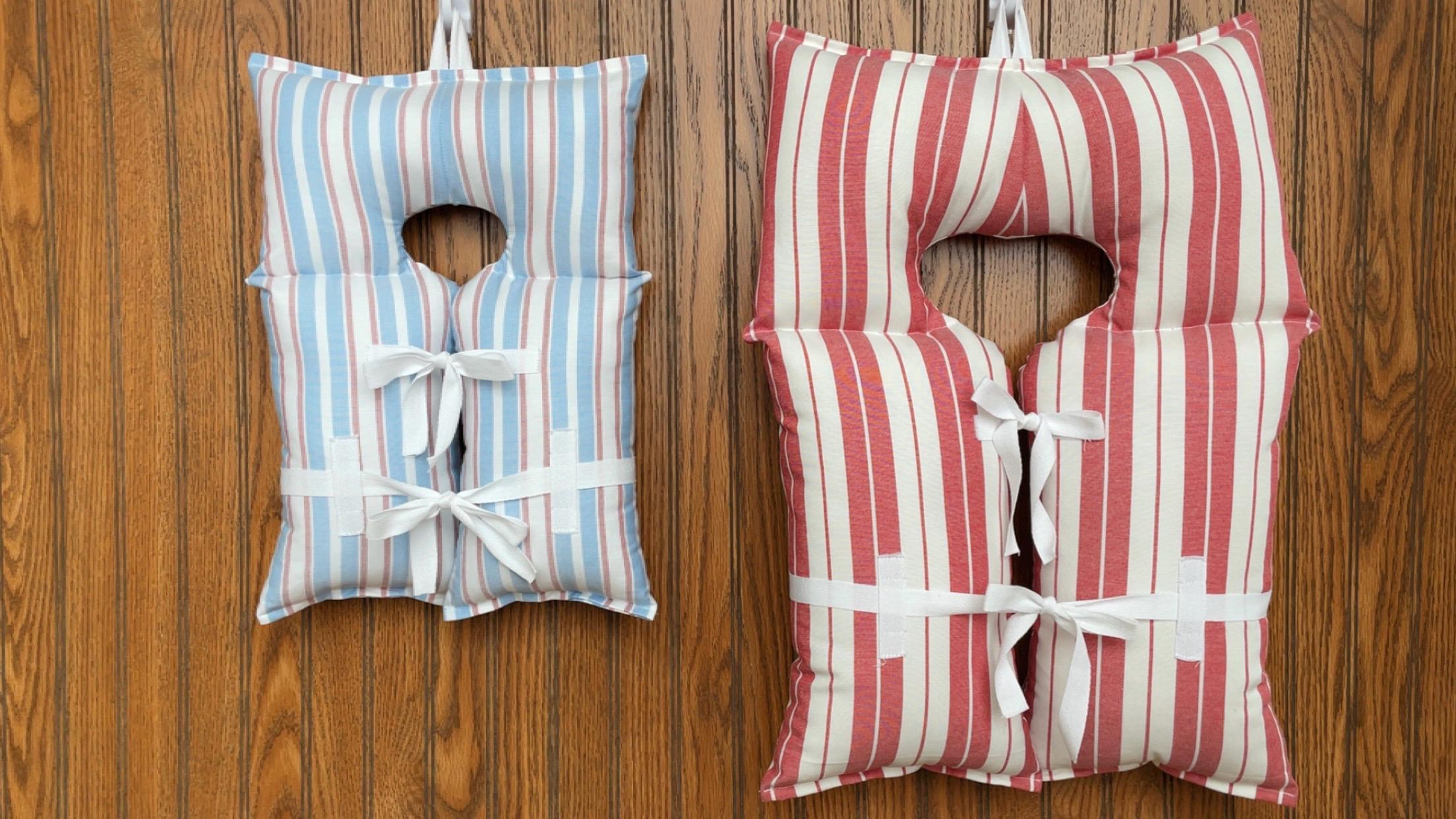 Mini Vintage Blue and Red Life Jacket Wall Decor, Nautical Lake House ...