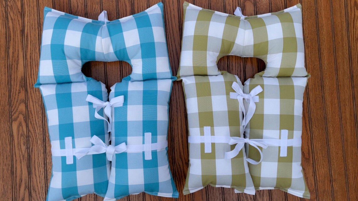 Vintage Style Teal Checkered Life Jacket Wall Decor - Etsy