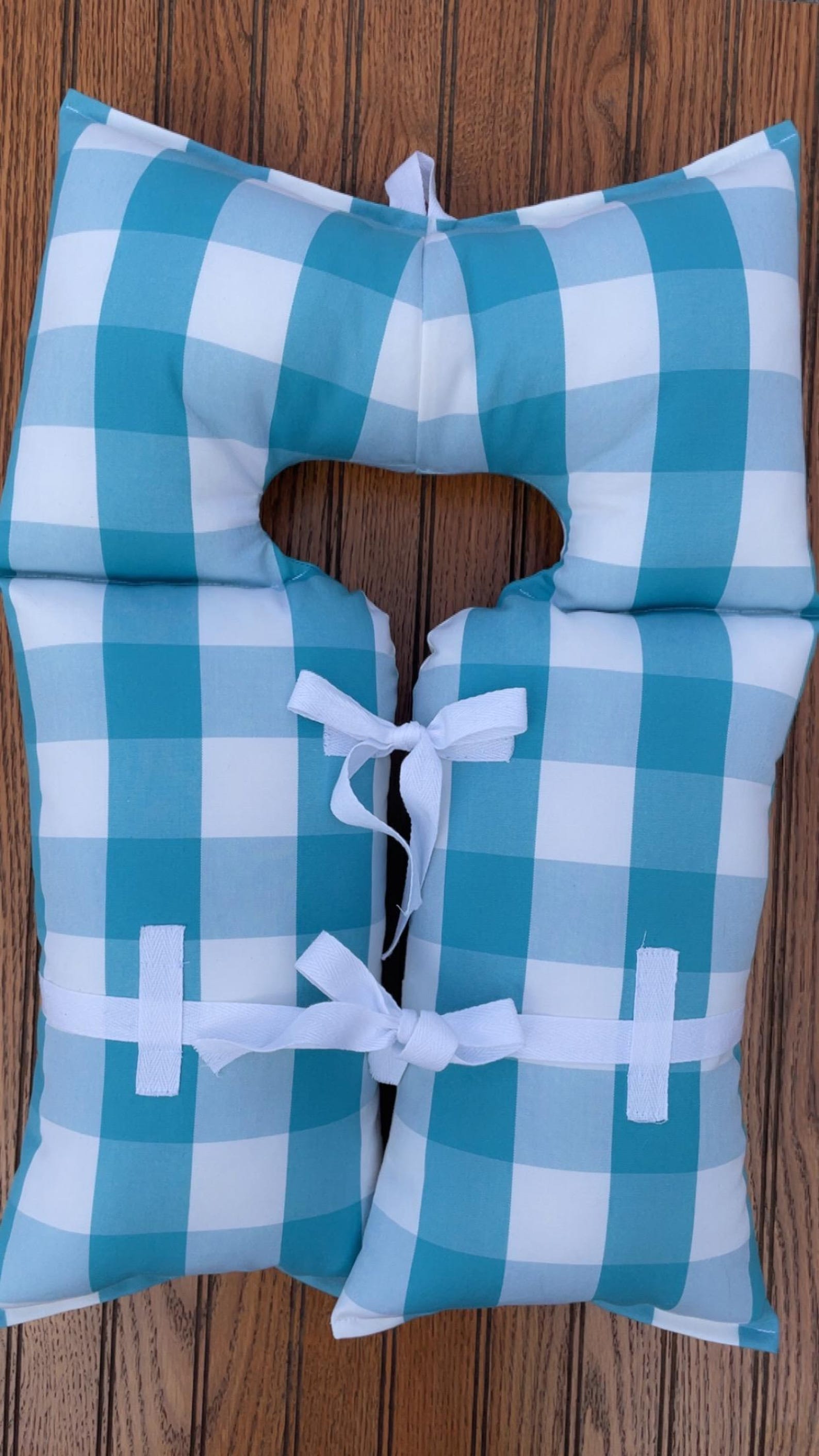Vintage Style Teal Checkered Life Jacket Wall Decor - Etsy