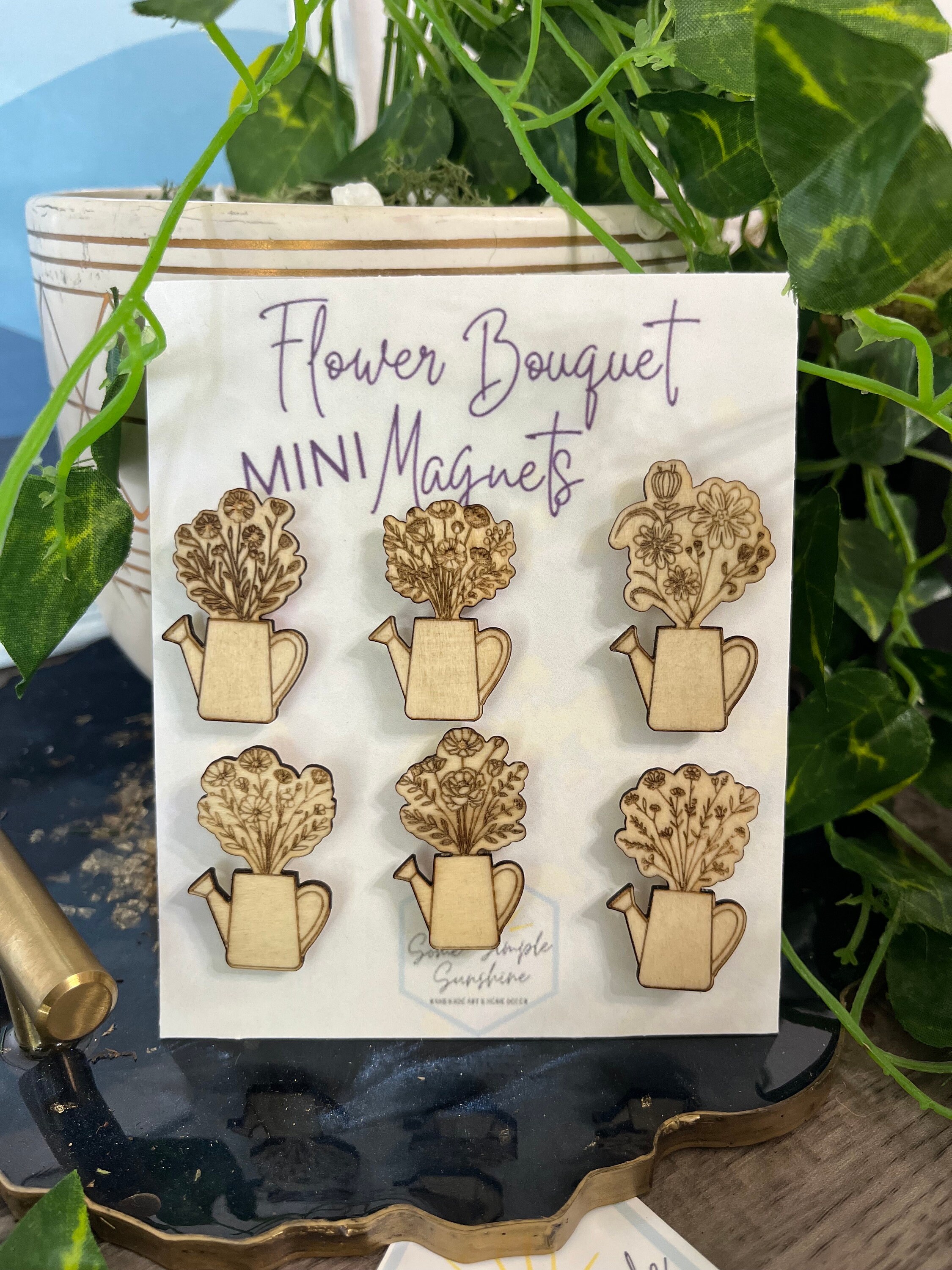Cute Gift Set MINI Flower Bouquets 6 Magnets Cottage Core, Vintage ...