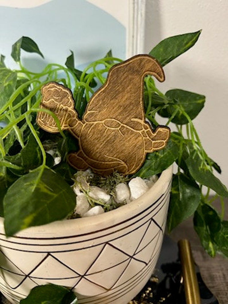 Cute Variety 5 PACK Garden Gnomes Wood Plant or Garden Accessory ...