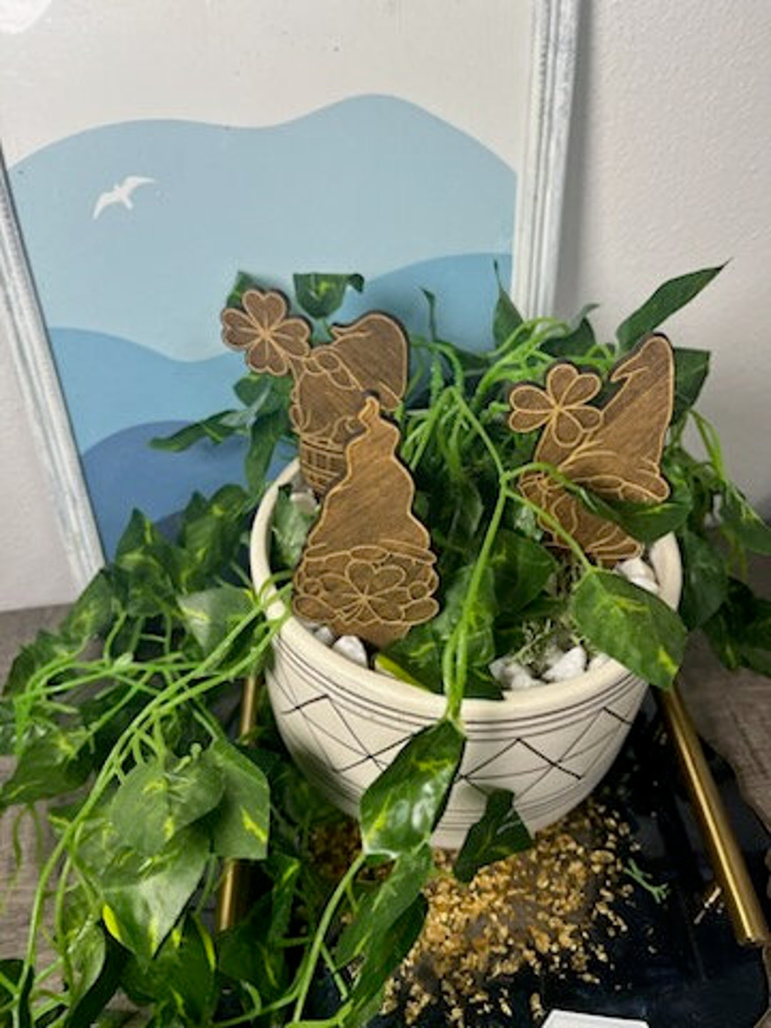 Cute Variety 5 PACK Garden Gnomes Wood Plant or Garden Accessory ...