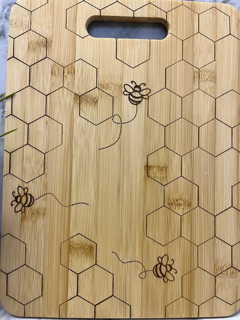 NEW LASER Engraved Honeycomb Bumblebee Art Cutting Board (12x9) - Etsy