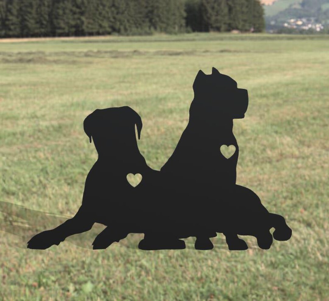 Metal Dog Silhouette, Pet Metal Yard Art, Personalized Metal Dog Sign ...