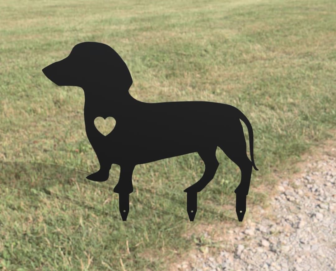 Dachshund Metal Yard Art: Handmade Dog Garden Stake Decor - Etsy