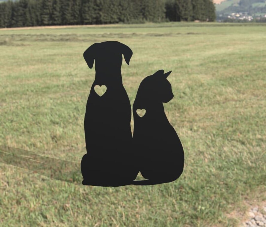 Metal Yard Art Black Lab and Cat Handmade Dog Metal Gift - Etsy