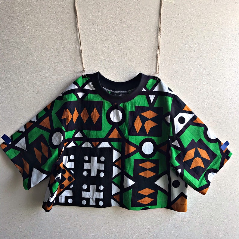 African Print Crop T-shirt - Etsy