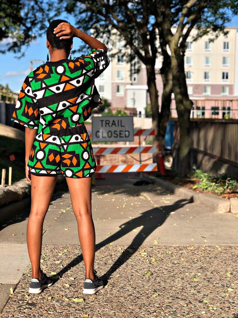 African Print Crop T-shirt - Etsy