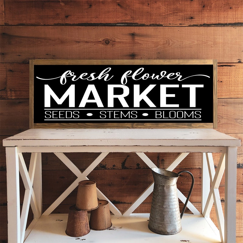 Fresh Flower Market Sign - Etsy