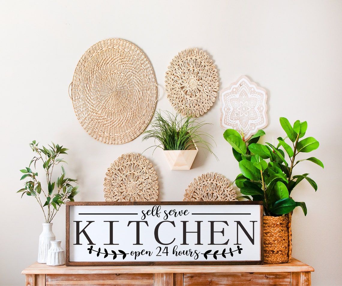Self Serve Kitchen Open 24 Hours Sign Kitchen Signs | Etsy
