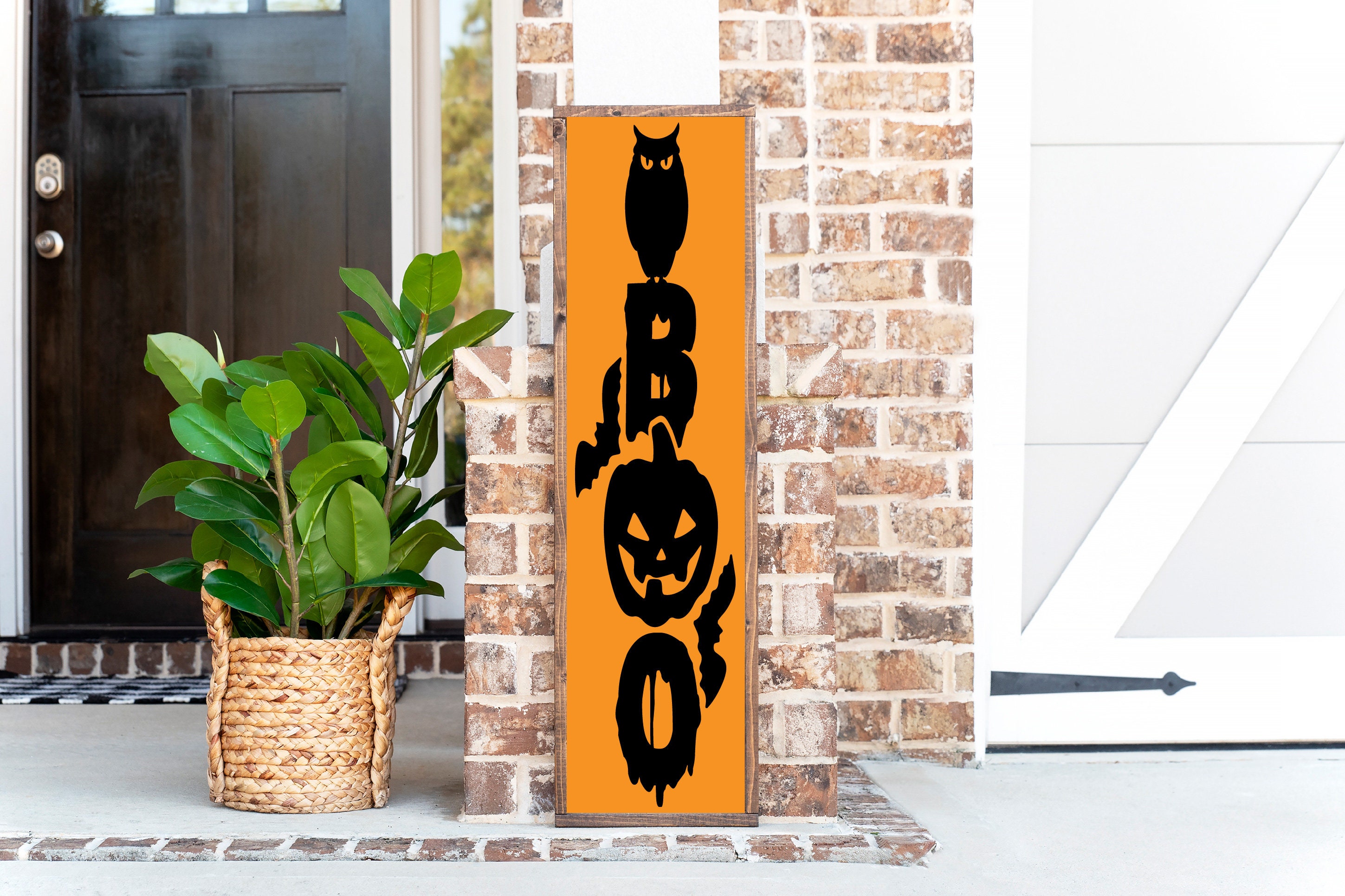 Boo Sign Front Door Sign Wood Welcome Sign Front Porch | Etsy